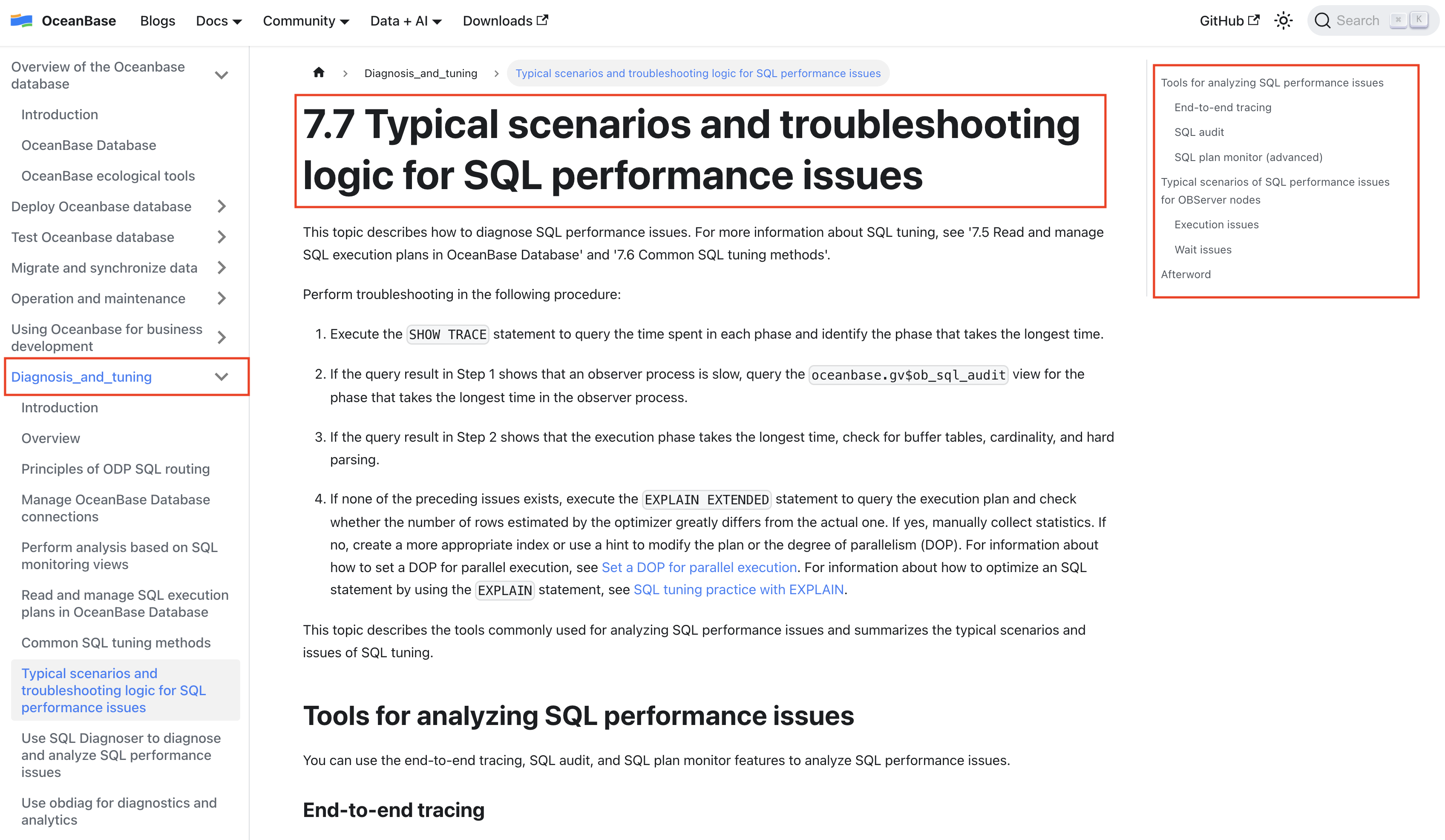 SQL Performance Diagnostics and Tuning | OceanBase