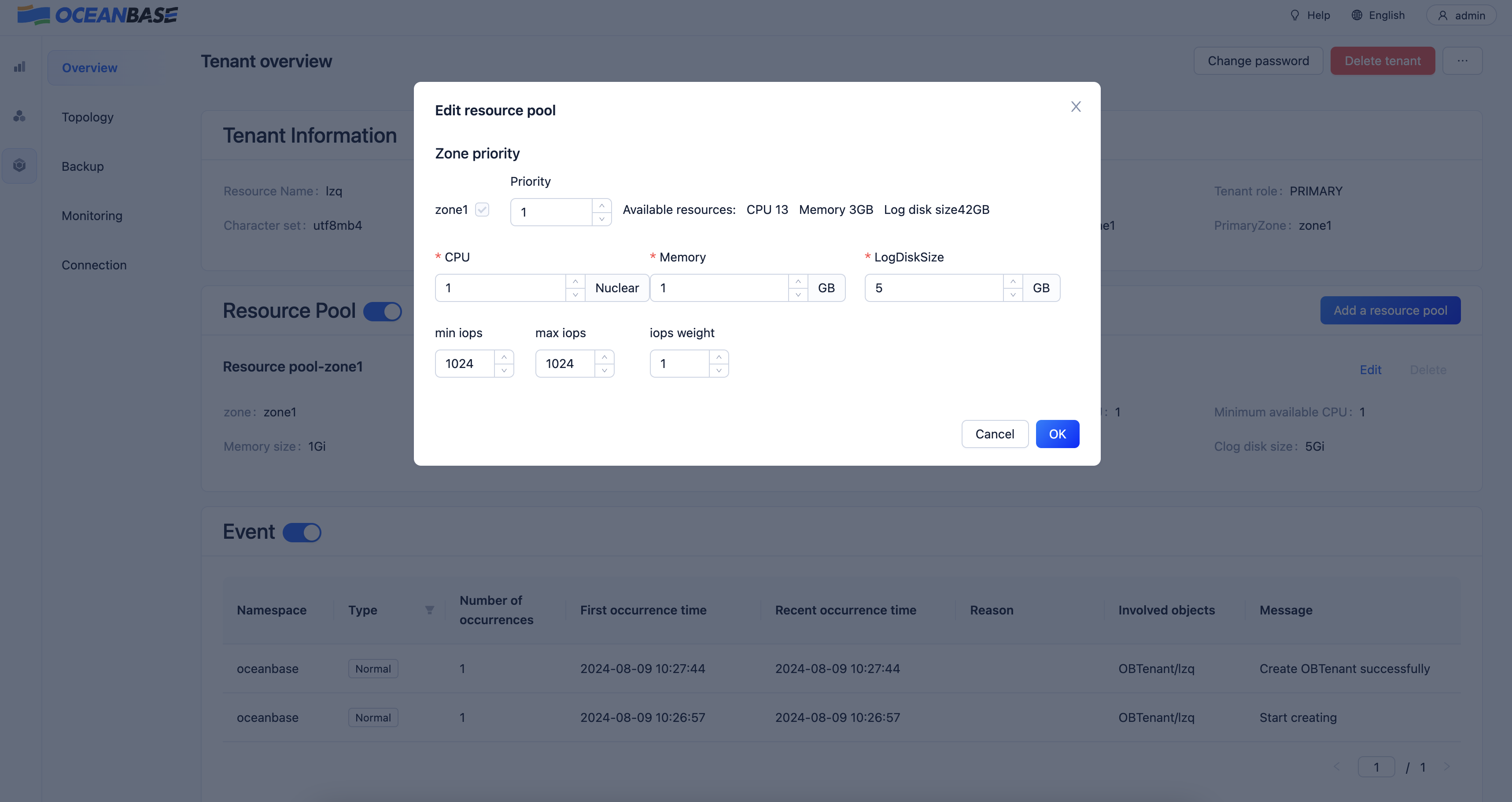 Perform O&M by using ob-operator | OceanBase