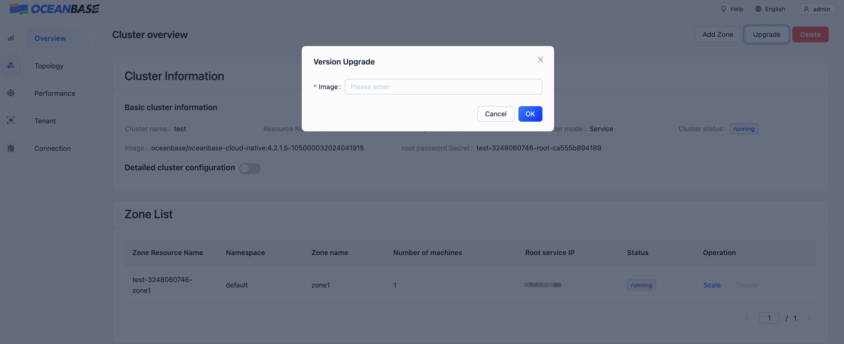 Perform O&M by using ob-operator | OceanBase